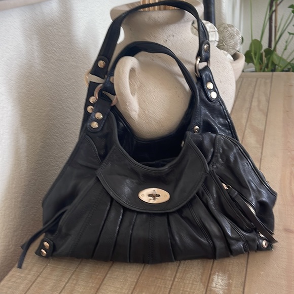 Junior Drake | Bags | Junior Drake Black Leather Hobo Style Shoulder ...